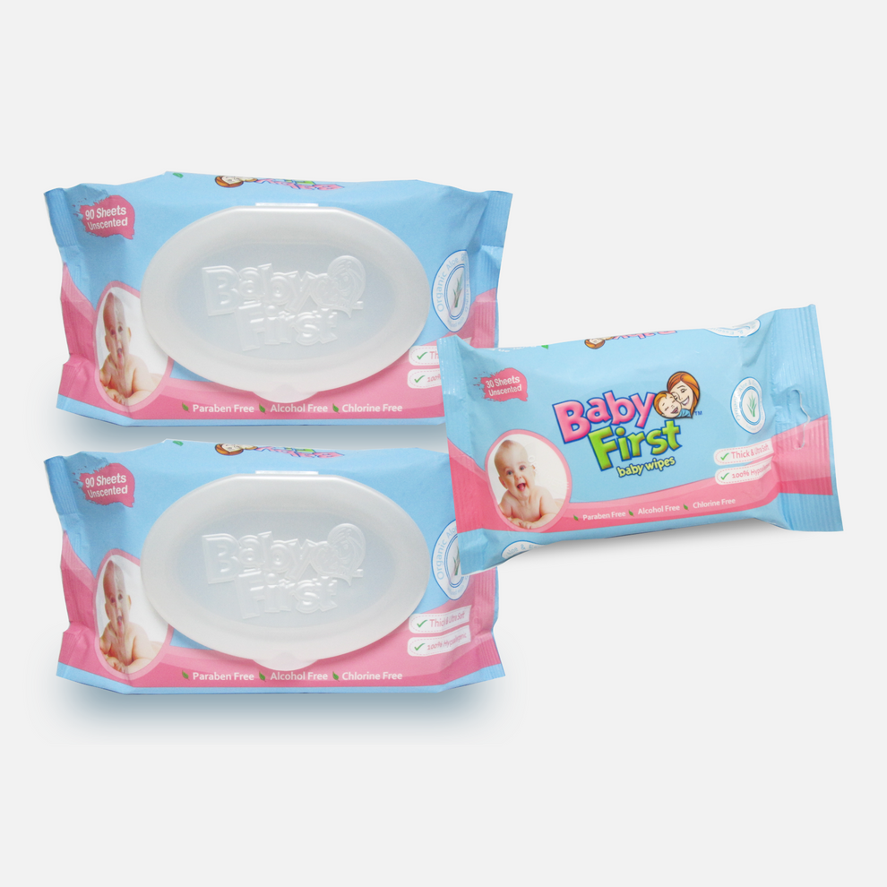 Baby First Baby Wipes 90 Sheets 2 Packs + 30 sheets (210 Sheets) – Heavenly