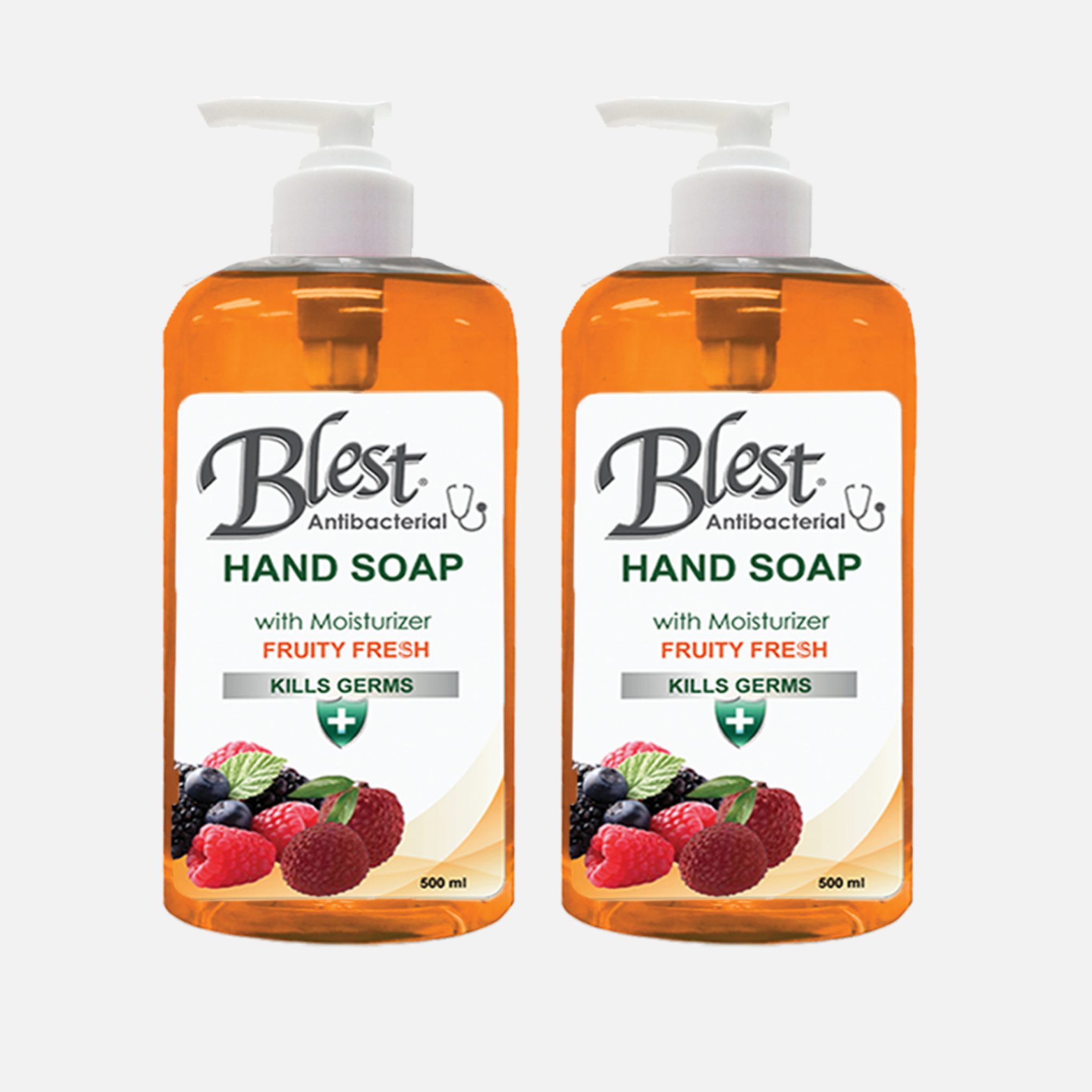 Blest Antibacterial Moisturizing Hand Soap 500ml 2 Bottles Fruity Fres ...