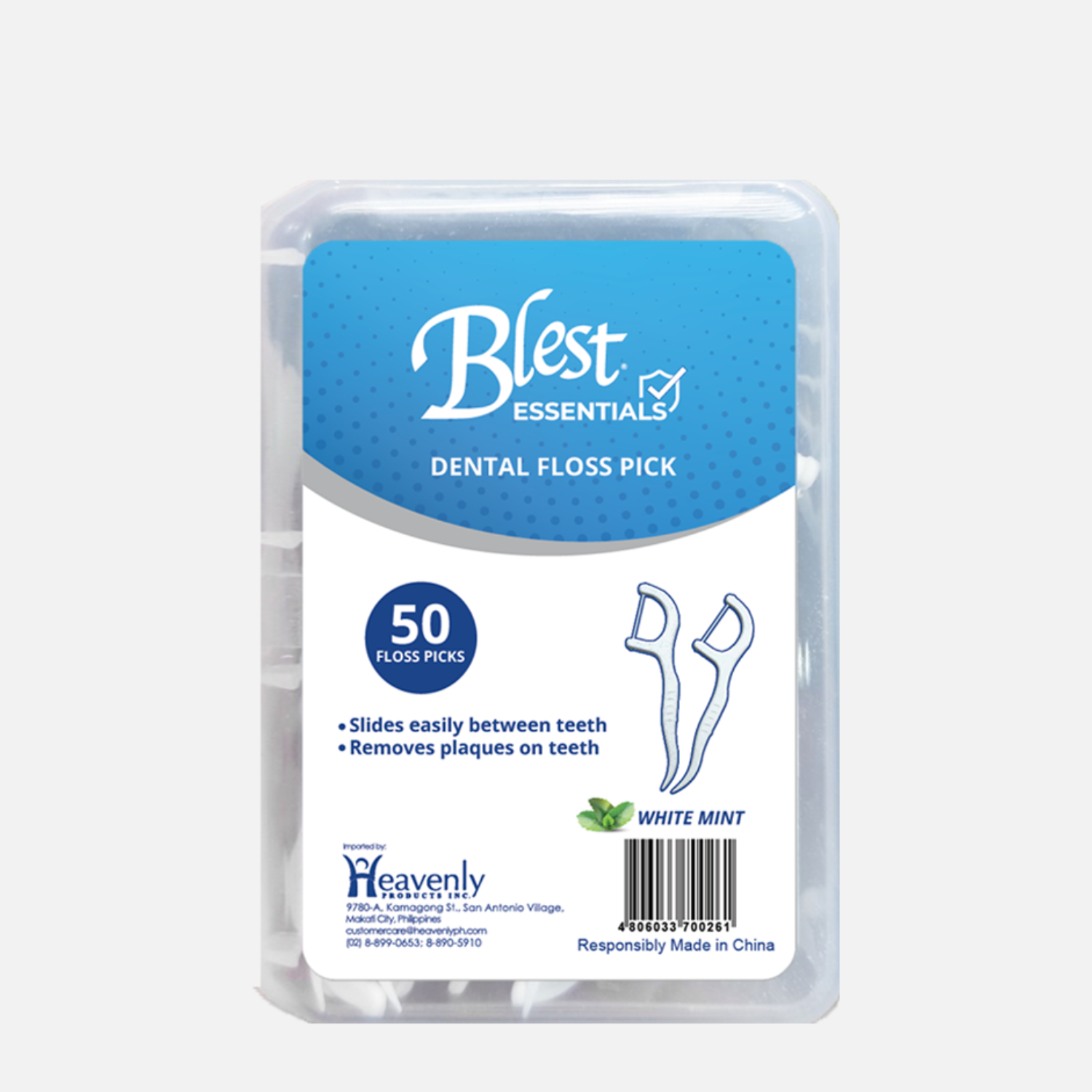 Blest Essentials Dental Floss Pick Charcoal 50 pieces – Heavenly